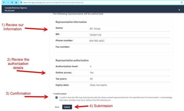 How to Authorize a Representative in My CRA Account | JKC Group